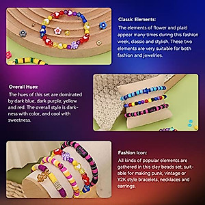 QUEFE Clay Beads Bracelet Kit, 7000pcs, 28 Colors, Jewelry Making, Flat Round Polymer Clay Beads, Fashion Craft Kit, DIY Craft Jewelry Making Gifts
