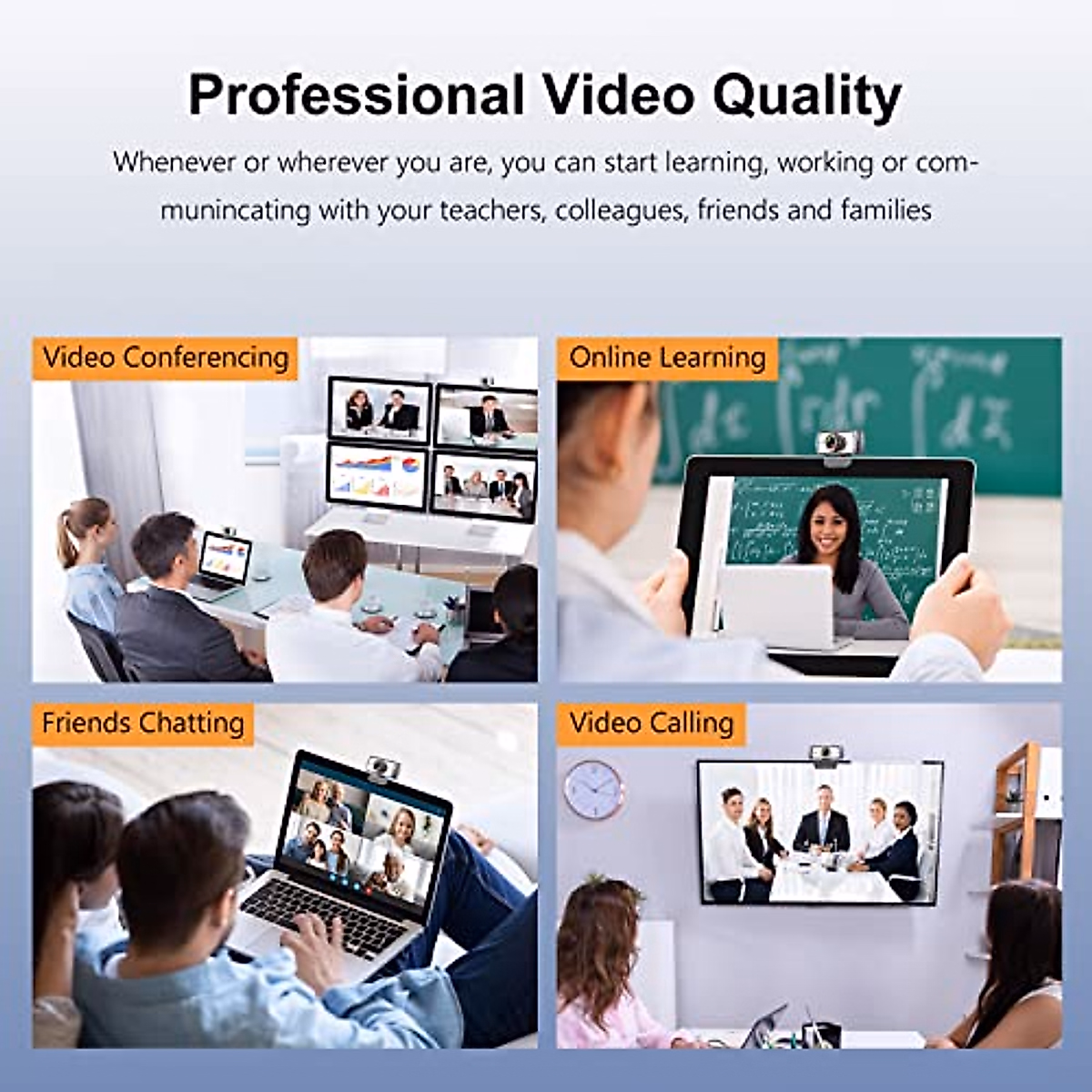 Spedal Wide Angle Webcam, 120 Degree View Video Conference Distance Learning Remote Teaching Camera, Full HD 1080P Live Streaming Webcam with Microphone for Mac, PC, Laptop, Desktop