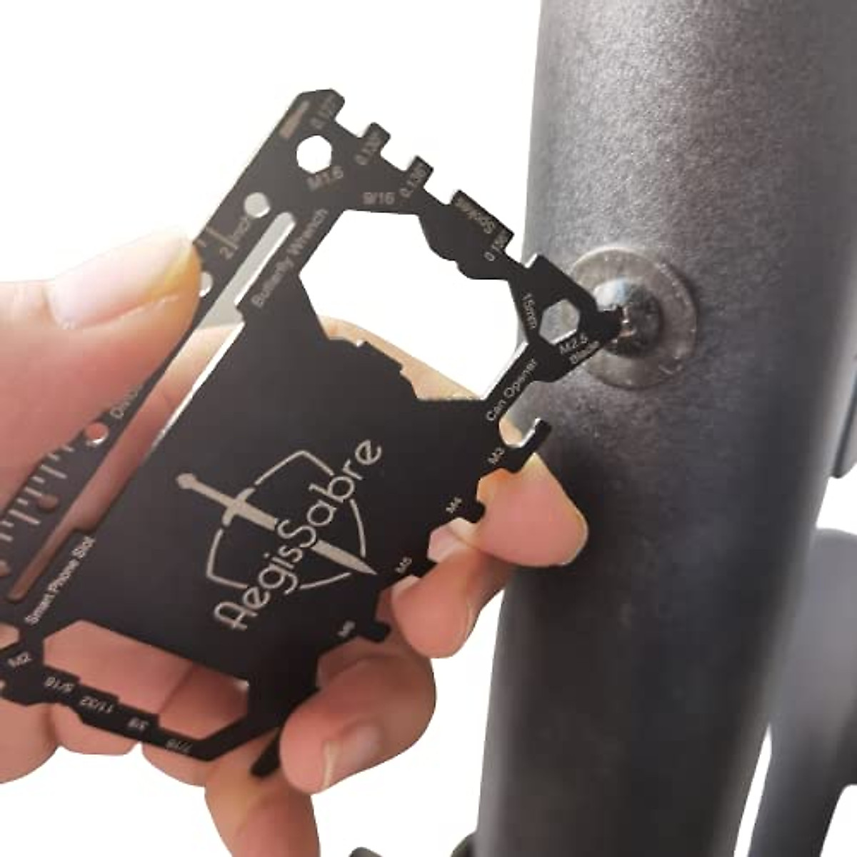 AegisSabre 50 in 1 Credit Card Sized Multitool Fits Wallet and bottle opener Minimalist Everyday Carry Tool Amazing gift for him Husband Dad Men Valentine Gift Idea for him | Silver Edition