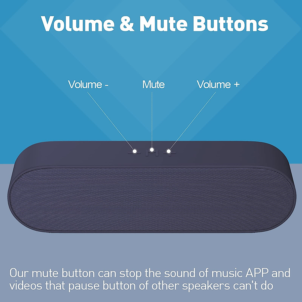 ABRRU USB Computer Speakers, PC Speakers for Desktop, Laptop Speakers with Crystal Clear Sound, Loud Volume, Volume Control and Mute Button(USB-C to USB Adapter Included) (Black)