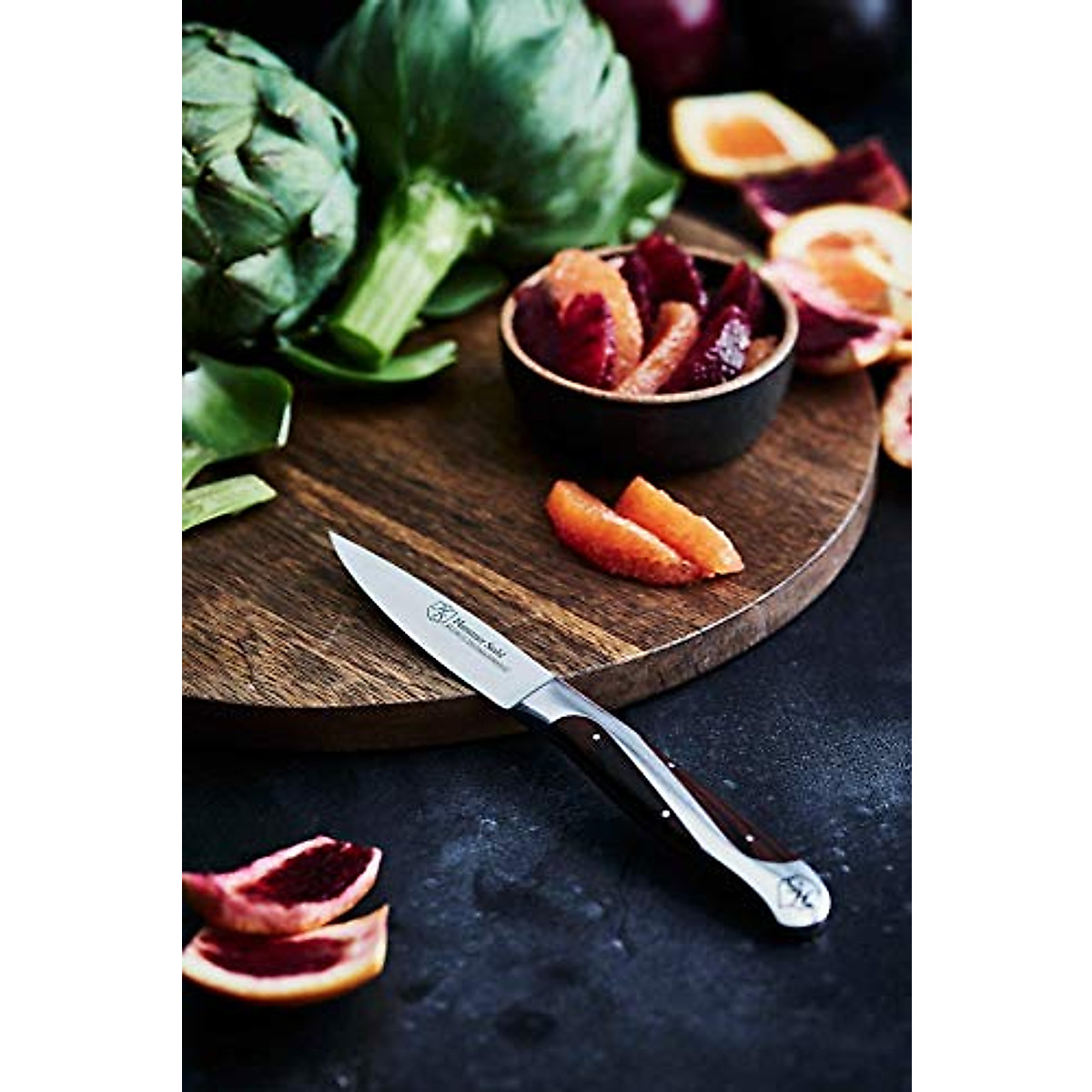 Hammer Stahl 3.5 Inch Paring Knife | Versatile Fruit Knife for Garnishing, Peeling, and More | Small Kitchen Knife for Vegetables and Fruits | Ergonomic Quad-Tang Pakkawood Handle & Gift Box