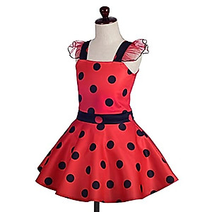 Dressy Daisy Girls Polka Dots Ladybug Dress Up Costume Birthday Halloween Christmas Fancy Party Outfit Size 4T Red