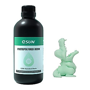 eSUN Standard Photopolymer Resin, 405nm LCD UV Curing Makaron 3D Printer Rapid Resin, Compatible for Monochrome and Color Screen 3D Printer, 500g Mint Green