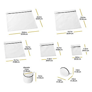 Whitmor Fine Mesh Bags, Set of 7, White