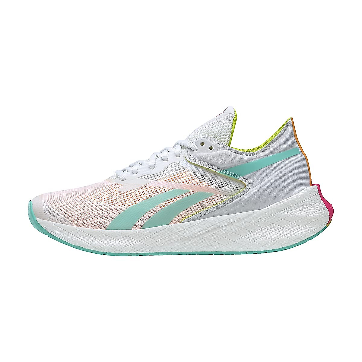 Reebok Women's Floatride Energy Symmetros Running Shoe - Color: White/White/Pixel Mint - Size: 8.5 - Width: Regular