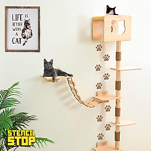 Stencil Stop Paw Print Stencil - Reusable Cat and Dog Stencils for Painting on Wood, Wall, Fabric, Rock, DIY, Crafts - 14 Mil Mylar Plastic - Various Sizes