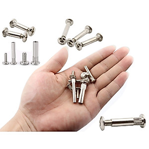 LBY 130pcs Phillips Chicago Screws, M5 x 16/20/25/29/35mm, M8 x29mm Rivet Screws Assortment Kit, Binding Screw Posts, Furniture Hardware Fitting, Carbon Steel, Nickel-Plated