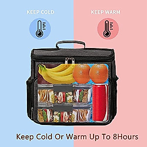 Insulated Lunch Box For Men Work Leakproof Lunch Bags For Adult With Shoulder Strap Reusable Freezable Lunchbox Women Cooler Tote Lunch Pail