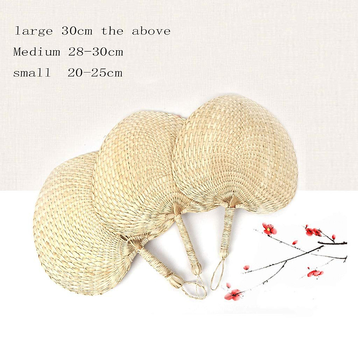 Handmade Folding Fan Vintage Hand-Woven Fan innovative Handmade Cattail Leaf Braided Round Fan, Chinese Style Natural Handheld Palm-leaf Fan Cool Fan Exquisite Handicraft Perfect For Summer, Home Deco