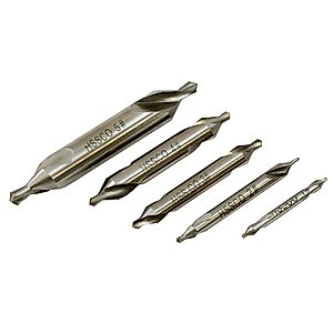 #1-5 Center Drills, Cobalt - Combined Drill and Countersink - 60 Degree Included Angle, LittleMachineShop.com (4859)