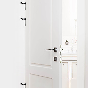 HOME MASTER HARDWARE Hinge Pin Door Stopper, 12 Pack Matte Black Adjustable Heavy Duty Door Stop with Cushioned Rubber Bumper Tips for Durable Use