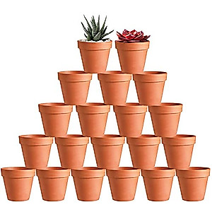 KOAMLY 20pcs 3 InchTerra Cotta Plant Nursery pots Mini Planters with Drains, Succulent Seedling Planters Best Gift for Aunt in Home Office, Window Sill, Wedding Decor