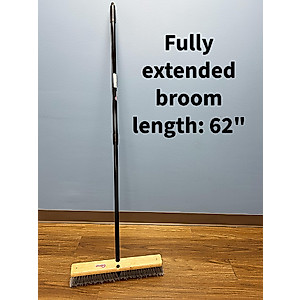 American Select Tubing PBME18001-2 18" Multi-Surface Push Broom with Sturdy Extendable Handle (2 Pack)