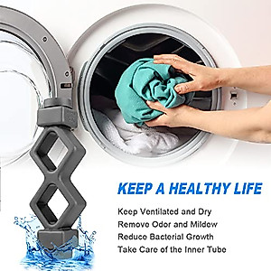 Magnetic Washer Door Prop, Flexible Washing Machine Door Prop Front Loader Helps your Washer Dry Properly to Prevent Odors, Fits Dryers and Dishwashers (Grey)