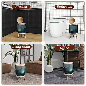 LGCZNWDFHTZ Small Trash Can with Lid Halloween Witch Garbage Bin Pet Proof Waste Basket for Kitchen Bathroom Office Bedroom Decorative 1.8 Gallon