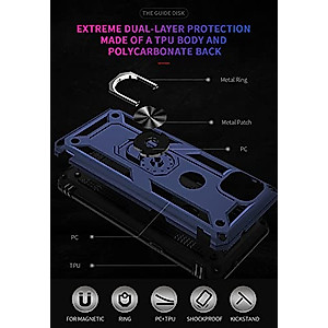 Military Grade Drop Impact for Moto One 5G Ace Case Motorola One 5G Ace G 5G Case 360 Metal Rotating Ring Kickstand Holder Armor Heavy Duty Shockproof Case for One 5G Ace Phone Case (Blue)