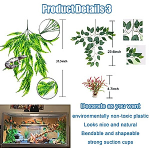 Woyrise Bearded Dragon Hammock Reptile Lounger Reptiles Plants Hanging Fake Vines Boston Bearded Dragon Tank Accessories Decorfor Chameleon, Lizards, Geckos, Hermit Crabs