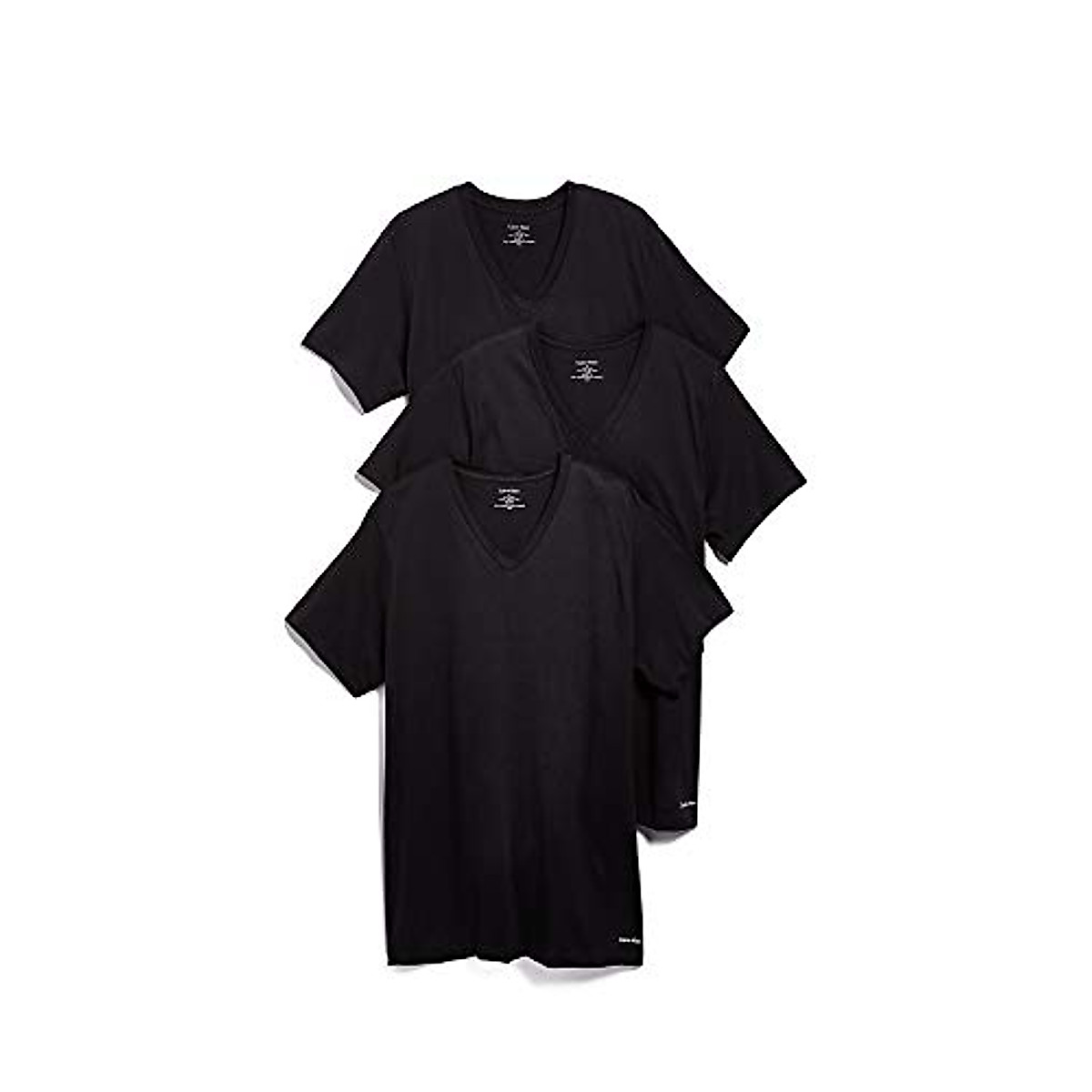 Calvin Klein Men's Cotton Classics Multipack V Neck T-Shirts, Black, X-Large