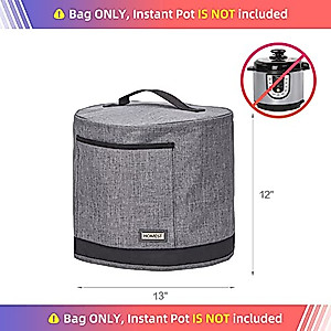 HOMEST Dust Cover with Pockets for Instant Pot 6 Quart, Insulated Pressure Cooker Cover with Easy to Clean Lining, Grey
