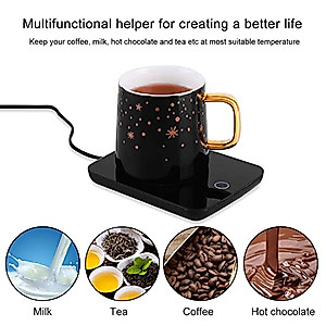 Misby Coffee Warmer for Desk with Auto Shut Off Coffee Mug Warmer,Beverage Cup Warmer for Desk Home Office Use, Coffee Gifts （Black）