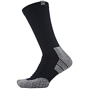 Under Armour Adult Hitch All Season Boot Socks, 1-Pair , Black/Pitch Gray , Medium