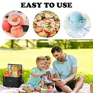 Large Insulated Food Delivery Bag for Pizza Delivery, Grocery- Cooler Bag, Food Warmers for Parties, Thermal Bags for Cold and Hot Food Carrier (L)