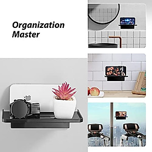 2 Pack Wipe Holder for Bathroom, Bathroom Wipes Holder, Toilet Wipes Holder,Adhesive Wall Shelf, Stick on Shelf, Bedside Wall Shelf, Bedside Shelf Wall Mount, for Bedroom, Bathroom, Toilet, Office