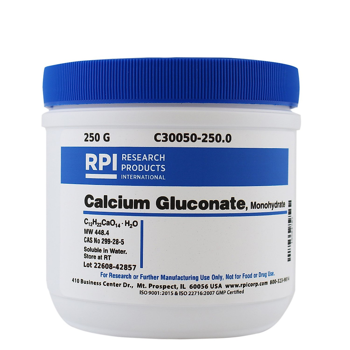 Calcium Gluconate, Monohydrate, 250 Grams