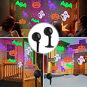 Halloween Lights LED Projector Lights Waterproof Outdoor Indoor Projector Spotlights Landscape Lights for Halloween Theme Party Yard Garden Decorations