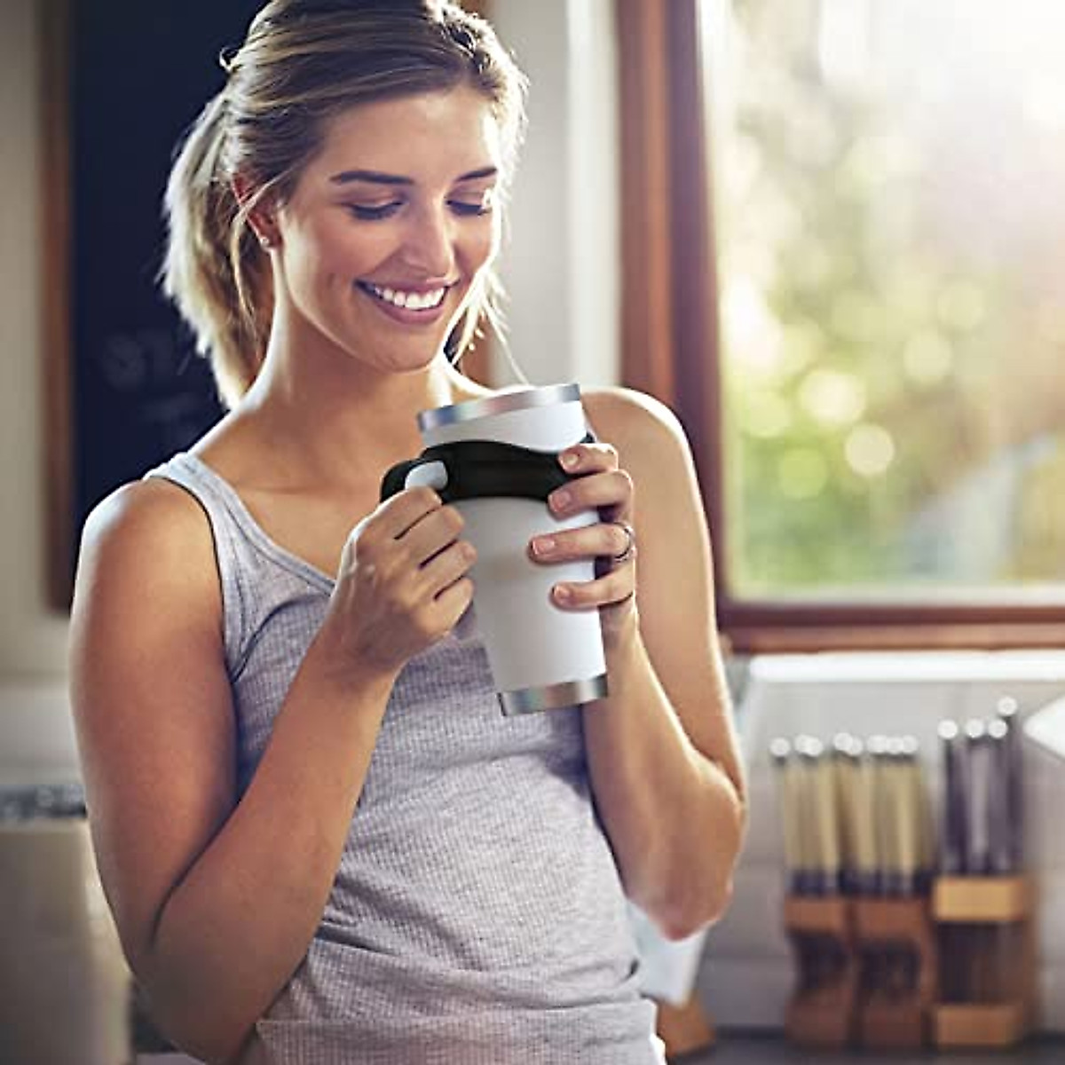 Tumbler Handle Fits for 30 OZ YETI Rambler,Rtic Mug-Previously Design,Sic,OZARK TRAIL & More Tumbler Travel Mug | BPA FREE（Handle Only） (Black)