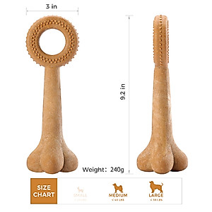 Tikaton Dog Chew Toy, Durable Textured Teething Ring Toy Made of Wood Plastic Composites, Tough Chewer Toys for Medium and Large Breed