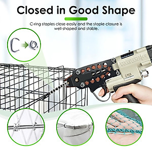 SC760 16 Gauge 1/2-Inch Crown 304 Stainless Steel C Ring Staples 18,000 PCS/Box for SC760/C-760 Series Hog Ring Gun C Ring Tool