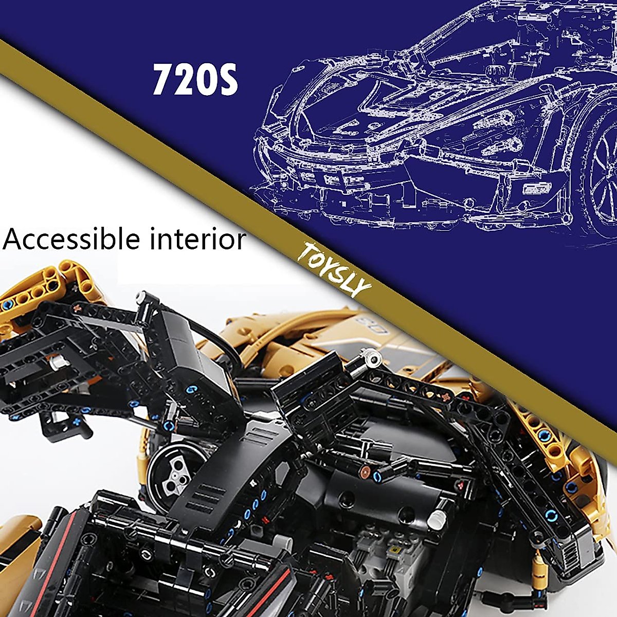 TOYSLY Technique Building Block Set for Adults, Model Cars Kits to build and 720 MOC Building Kits and Engineering Toy for teens, 1:8 Scale Race Car Model (3149 PCS)