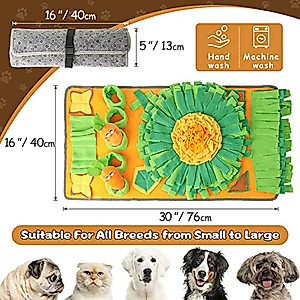 ComSaf Snuffle Mat for Dogs with 2 Squeakers, Large Dog Snuffle Mat Sniff Mat for Slow Eating & Smell Training, Interactive Feed Game for Boredom, Encourages Natural Foraging Skills and Stress Relief