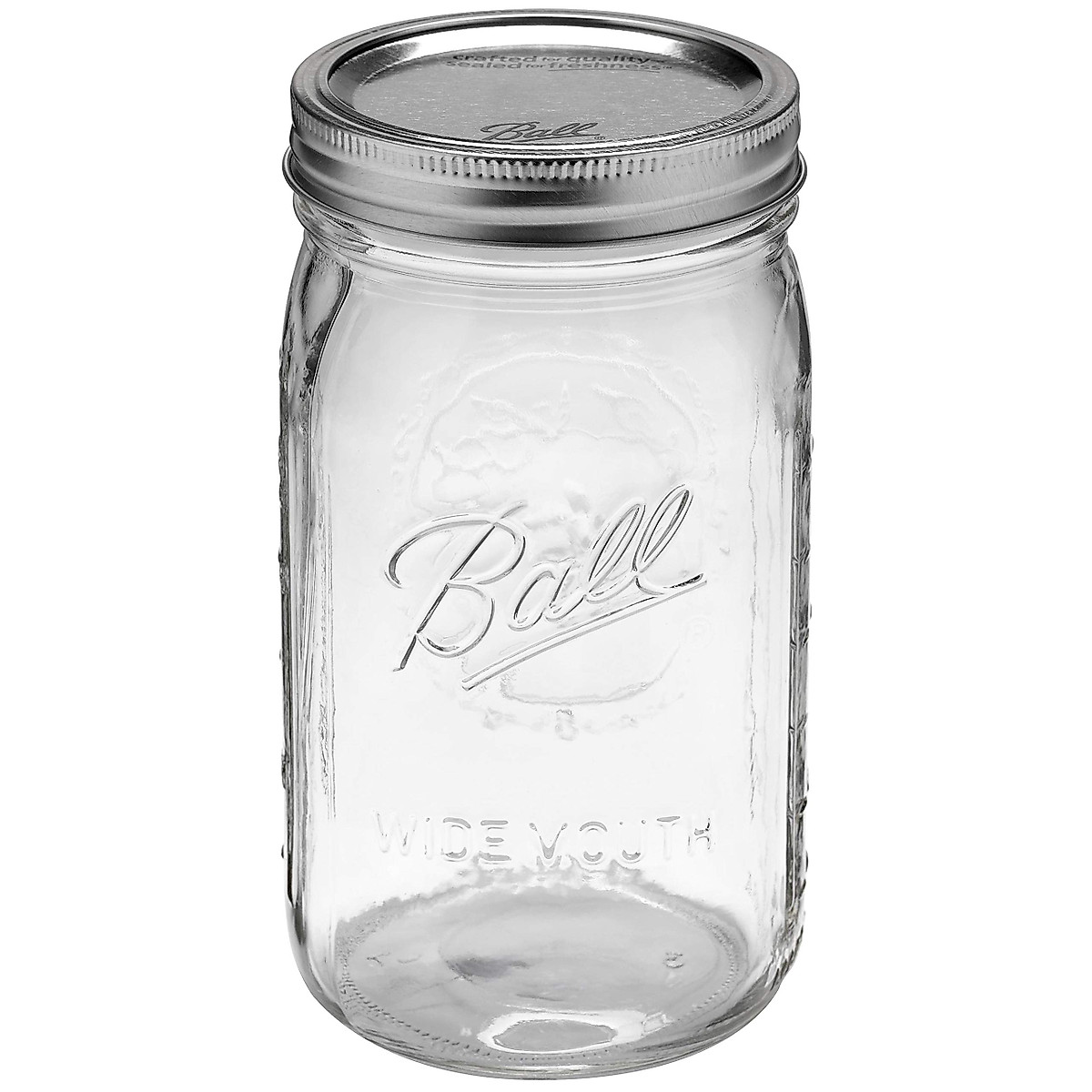 Ball Wide Mouth Quart 32-Ounces Glass Mason Jar with Lid and Band