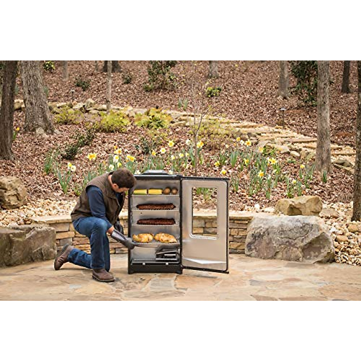 Masterbuilt MB20074719 Bluetooth Digital Electric Smoker, 40 inch, Stainless Steel