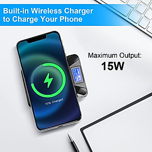 FXLION Nano ONE Upgraded V Mount Battery,50Wh 14.8V 3400mAh V Lock Battery Built-in Wireless Charger,with D-Tap,USB-A,USB-C Ports for Cameras/Camcorders/MacBook/Smartphone/Monitors