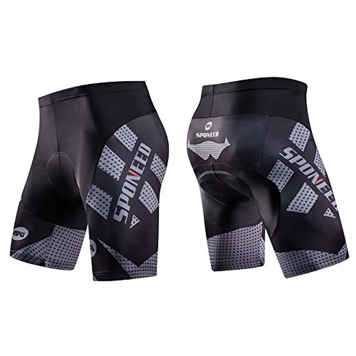 sponeed Padded Cycling Shorts Men Bicycle Underwear Half Pants Padded Bike Bottoms US Large Grey