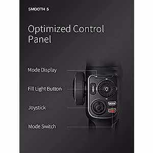 Zhiyun Smooth 5 Combo Phone Gimbal, 3-Axis Handheld Smartphone Stabilizer with Grip Tripod, Magnetic Fill Light, AI Face Tracking for iPhone Android FiLMiC Pro
