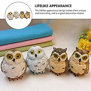 BESPORTBLE 4pcs Owl Decoration Micro Landscape Owl Resin Owl Figurine Owl Figurines Outdoor Planters Decorative Owl Outdoor Gift Outside Planters Resin Animal Ornament Mini Miss Dashboard