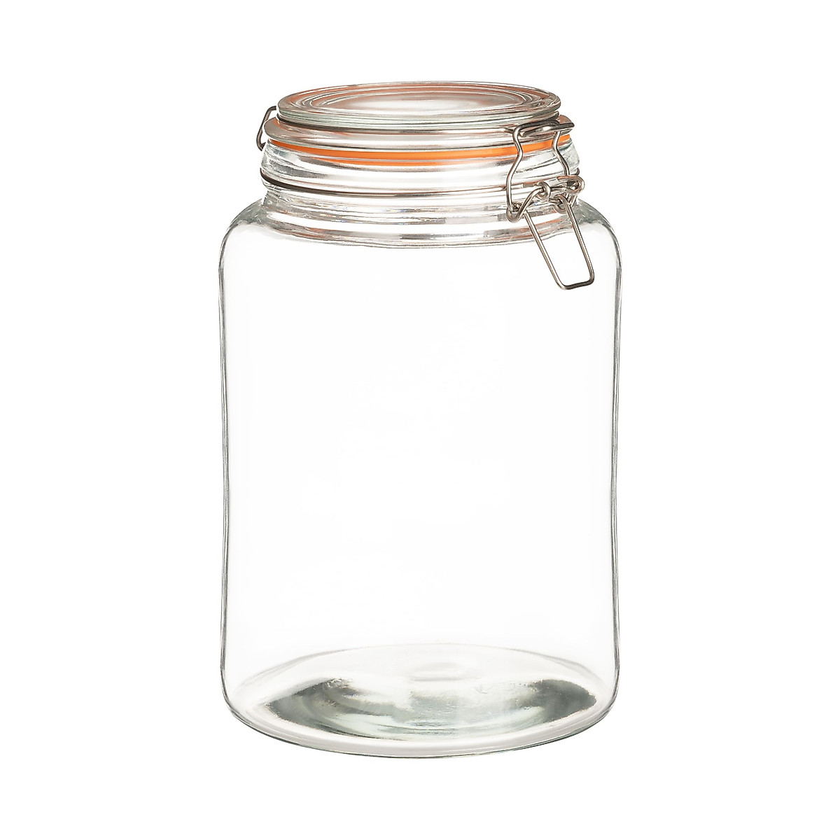 kitchentoolz Large 1 Gallon Glass Mason Jar with Hinged Lids, Extra Wide-Mouth Airtight Leakproof Sealed Canning Jars, Pickling Container, Preserving & Flour Storage - Pack of 2