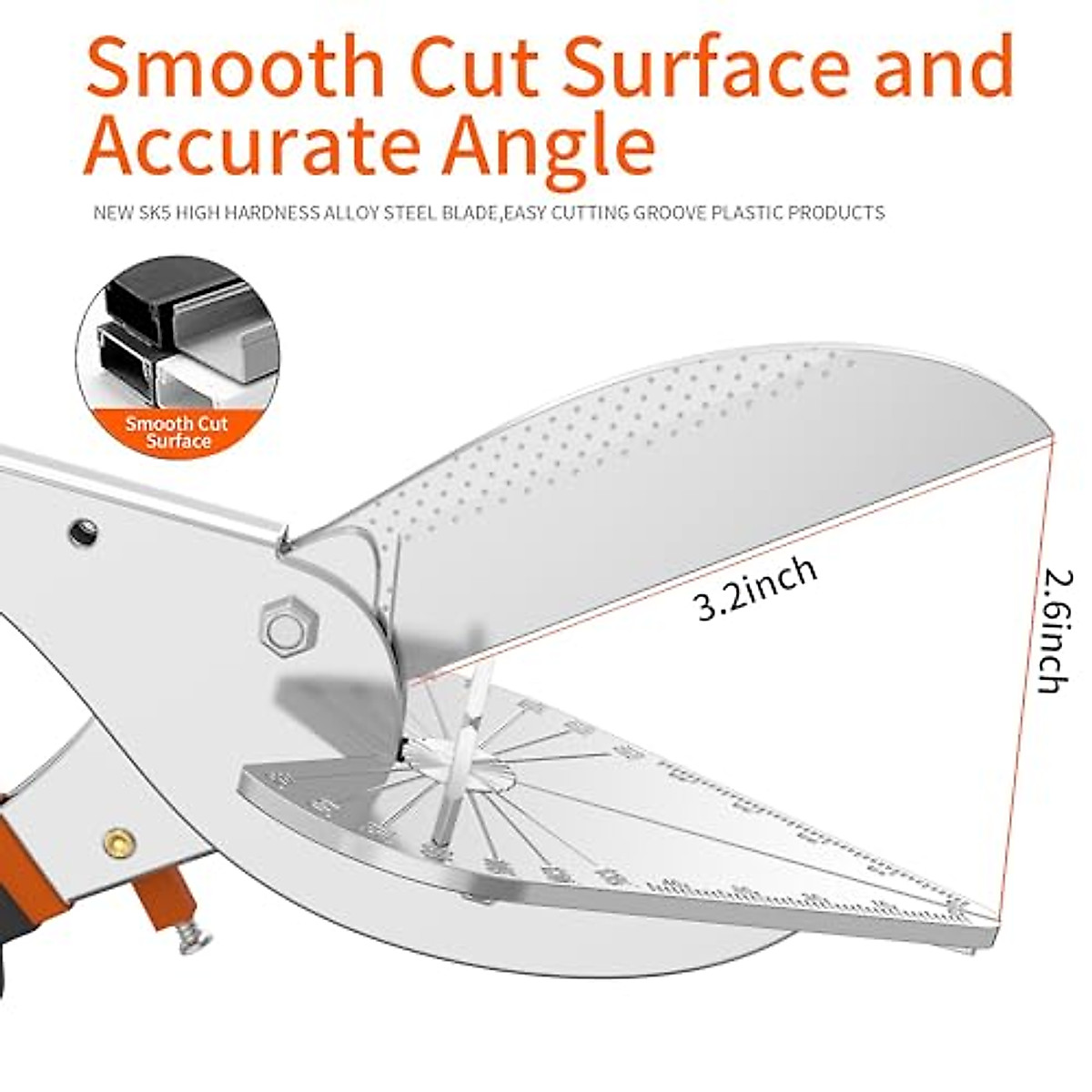 GARTOL Large Miter Shear Cutter, Multifunctional Multi Angle Trunking Shear, Angle Shears Scissors For Vinyl Wood Molding Trim, Angle Cutter Adjustable at 45 to 135 Degree with Replacement Blades
