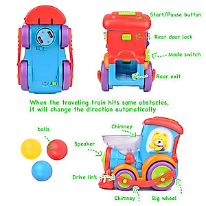 Kidpal Toddler Boy Toys Age 1-2, Baby Toy Train for 12-18 Months with 3 Balls, Light/ Chase/ Ball Popper/ Music Early Educational Toys for 1 2 3 Year Old Boys& Girls Christmas Birthday Gifts