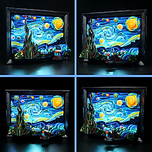 VONADO LED Light Kit Compatible with Starry Night Lego 21333, Remote Control Lighting Compatible with Lego Van Gogh Starry Night 21333 (NO Lego Model,ONLY Lights)