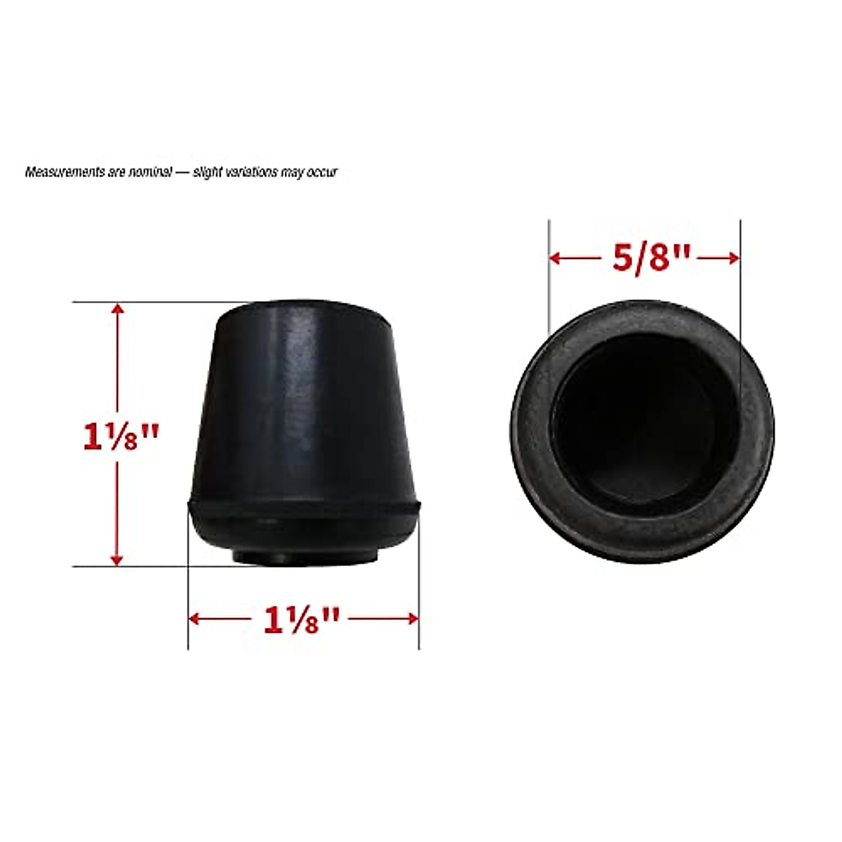 Shepherd Hardware 8759E Rubber Leg Tips, 5/8 Inch (Pack of 24),Black