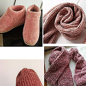 5 Skeins Soft Velvet Yarn Crochet Knitting Yarn Fluffy Chenille Yarn Hand Knit Yarn DIY Bag Sweater Scarf Hat Yarn Knitting Materials Gray White Black