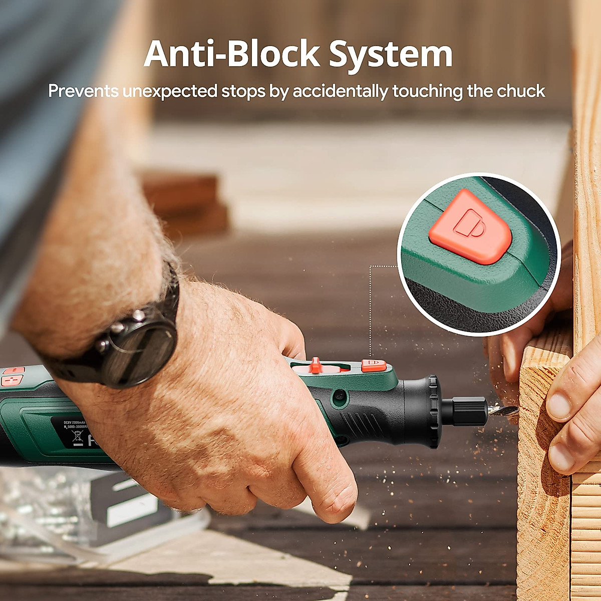 DEPSTECH Cordless Rotary Tool Kit, 8V 2.0Ah Rechargeable Battery, 30000RPM 5-Speed Multi Power Carving Tools, 127Pcs Accessories, Shield Attachment, Cutting/Drilling Guide for Handmade/DIY Creations