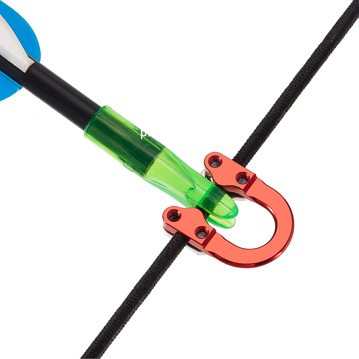 2 Sets Archery D Loop Compound Bow Metal U Nock D Ring Buckle Release Nocking Loop with Screwdrivers for Hunting Installation Accessories (Red)