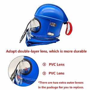 Sandblaster Helmet Safe Air Feed Sandblast Helmet with Shoulder Protective Sand Blast Hood Protector for Sandblasting Equipped with A Sandblaster Thermostat