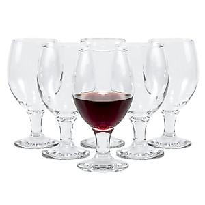 Red Co. Belluno Classic Clear Glasses for Water, Juice, Liquor - Wine Goblets - Set of 6 (13.5 Ounces)